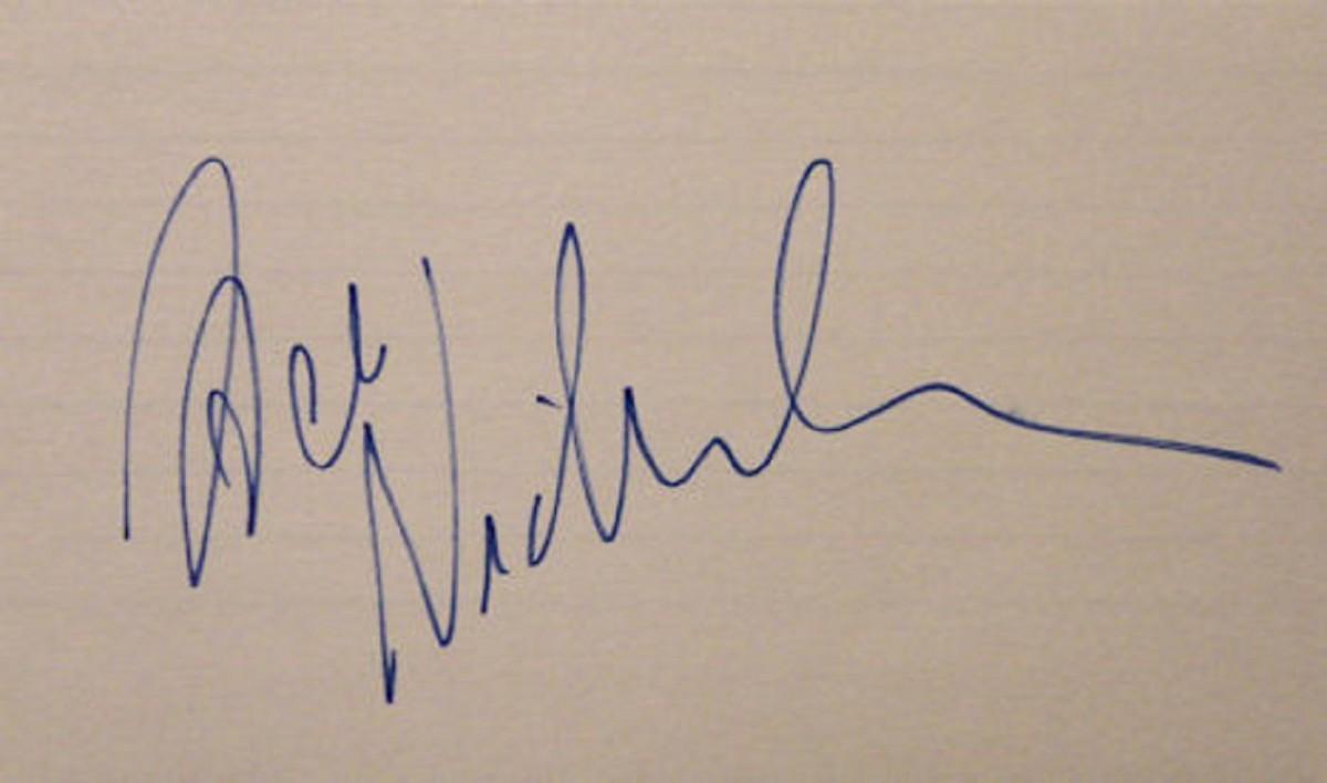 Jack Nicholson signature slip | EstateSales.org