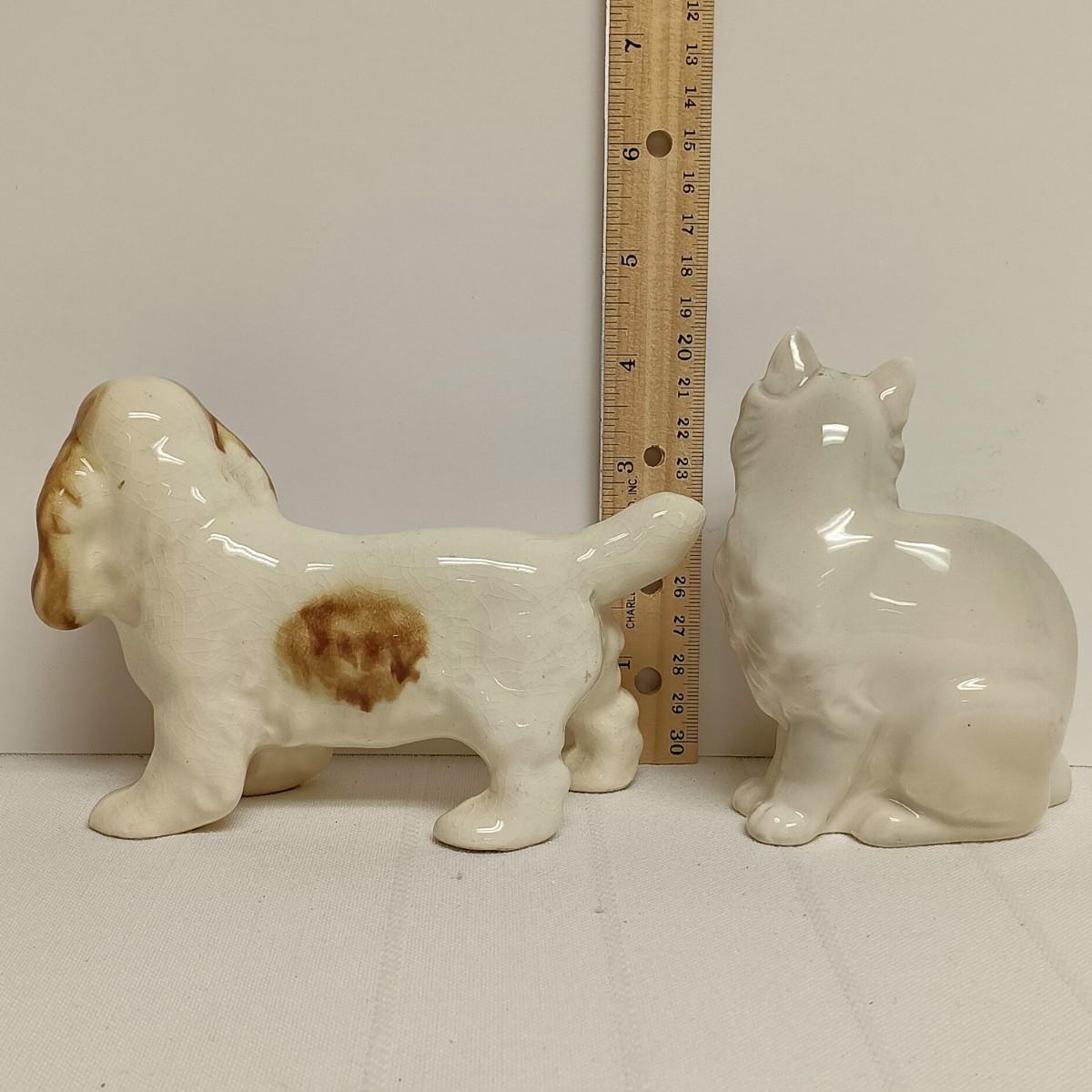 LOT 82B: Collection of Cat and Dog Figurines, Including a Wien Keramos Knight Ceramics Sitting ...