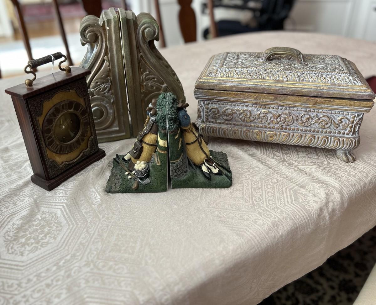Clock Chest Bookends | EstateSales.org
