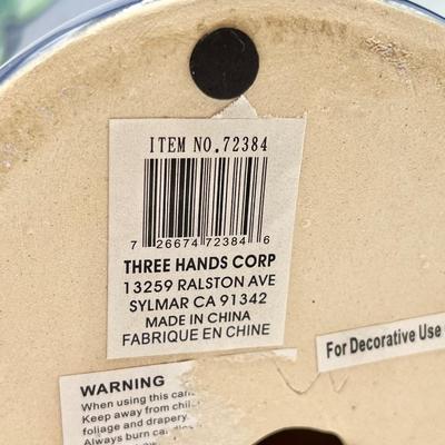 THREE HANDS CORP ~ Pair (2) Glazed Ceramic Candle Holders | EstateSales.org