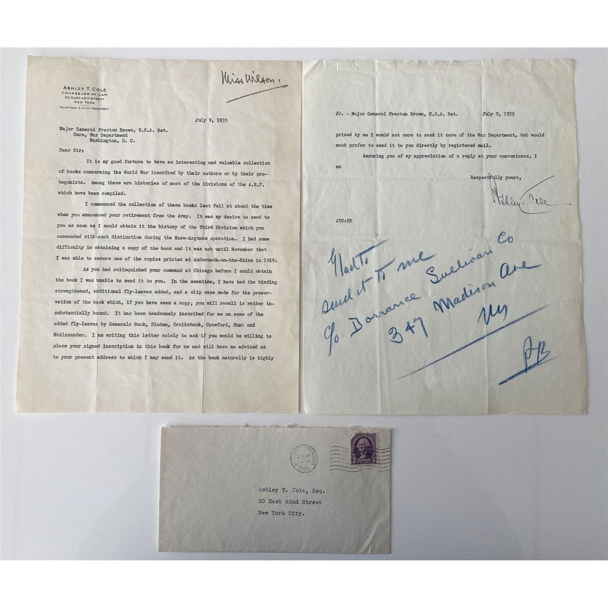 Major General Preston Brown signed letter | EstateSales.org