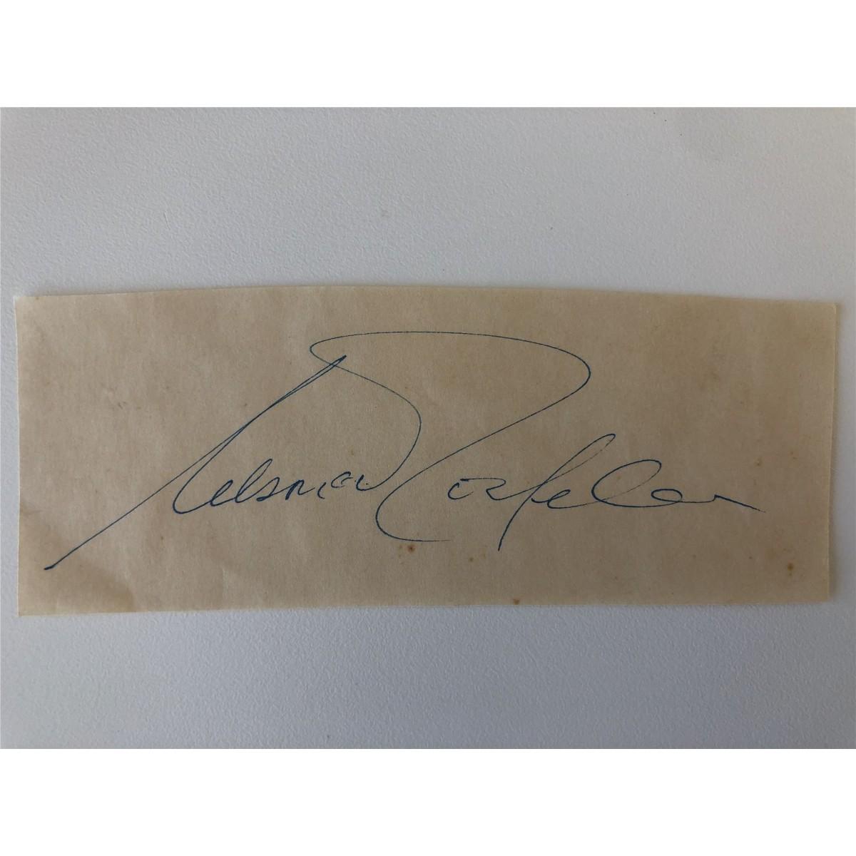 Nelson Rockefeller signature cut | EstateSales.org