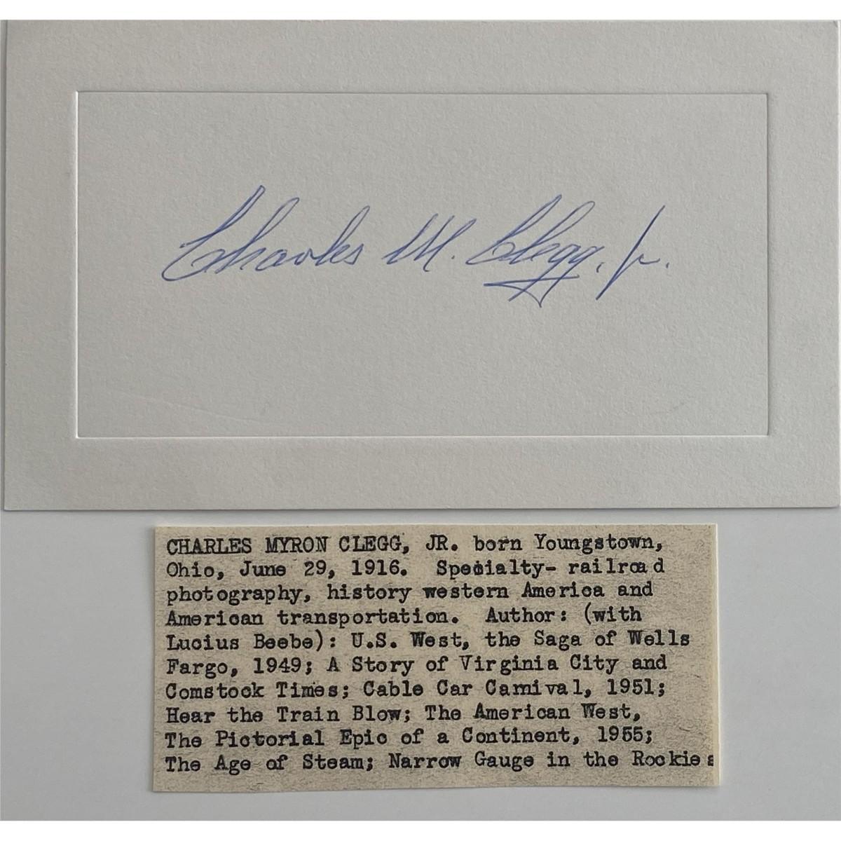 Charles M. Clegg Jr. original signature and bio | EstateSales.org