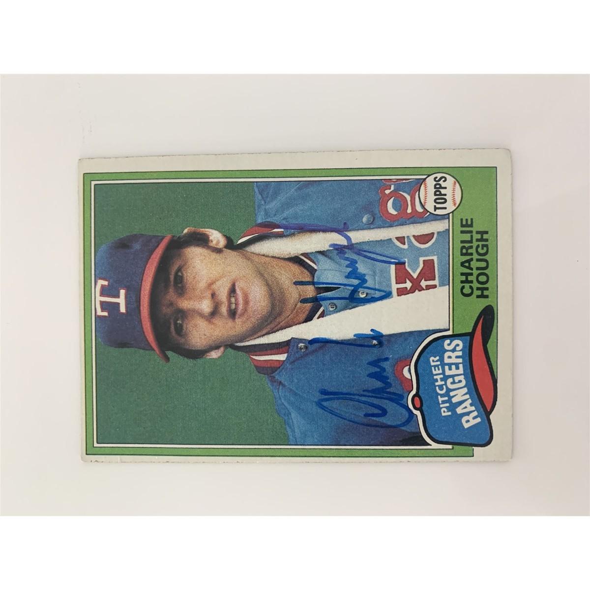 Charlie Hough signed baseball card | EstateSales.org