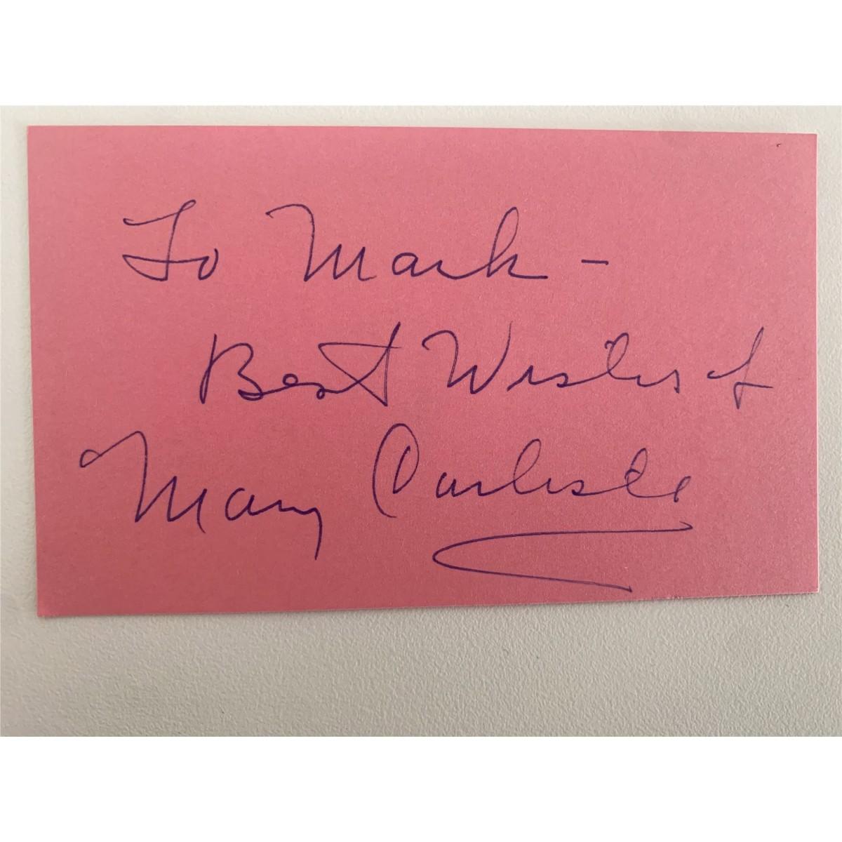 Mary Carlisle original signature | EstateSales.org