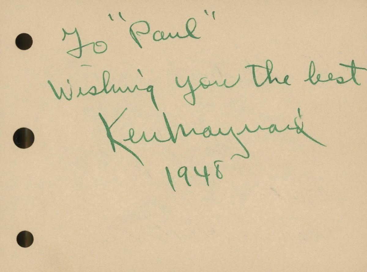 Ken Maynard signed note | EstateSales.org