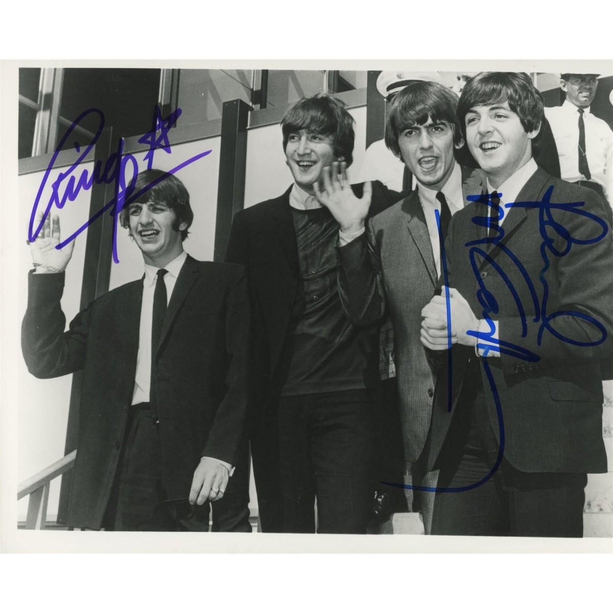 The Beatles vintage photo autographed by Paul McCartney and Ringo Starr ...