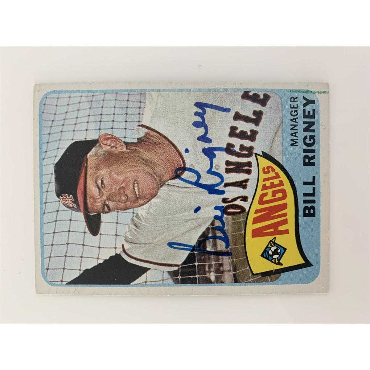 Bill Rigney signed baseball card | EstateSales.org