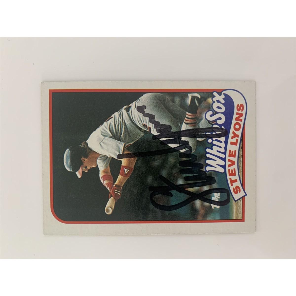 Steve Lyons signed baseball card | EstateSales.org