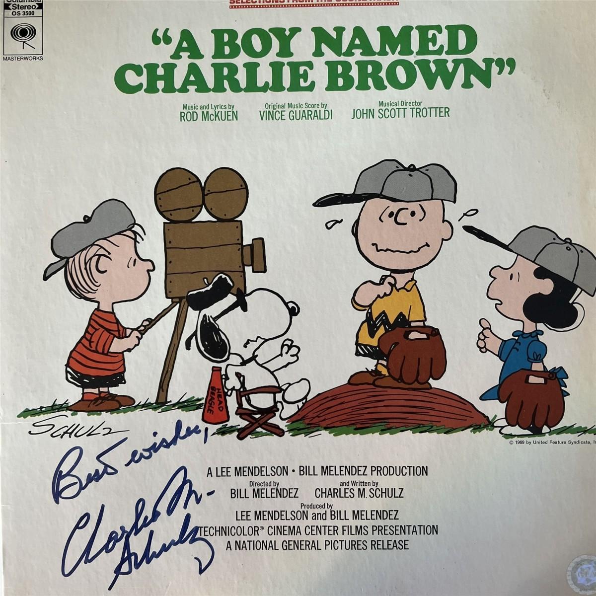 Signed original Peanuts "A Boy Named Charlie Brown" soundtrack album ...