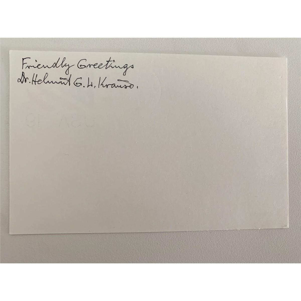 Rocket Scientist Dr. Helmut Krause original signature | EstateSales.org