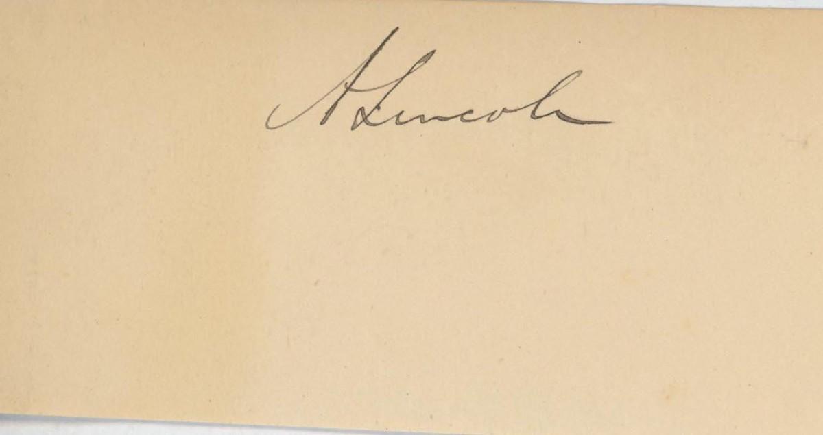 Abraham Lincoln signature cut | EstateSales.org