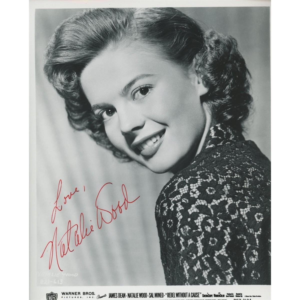 Natalie Wood signed "Rebel Without a Cause" movie photo. GFA ...