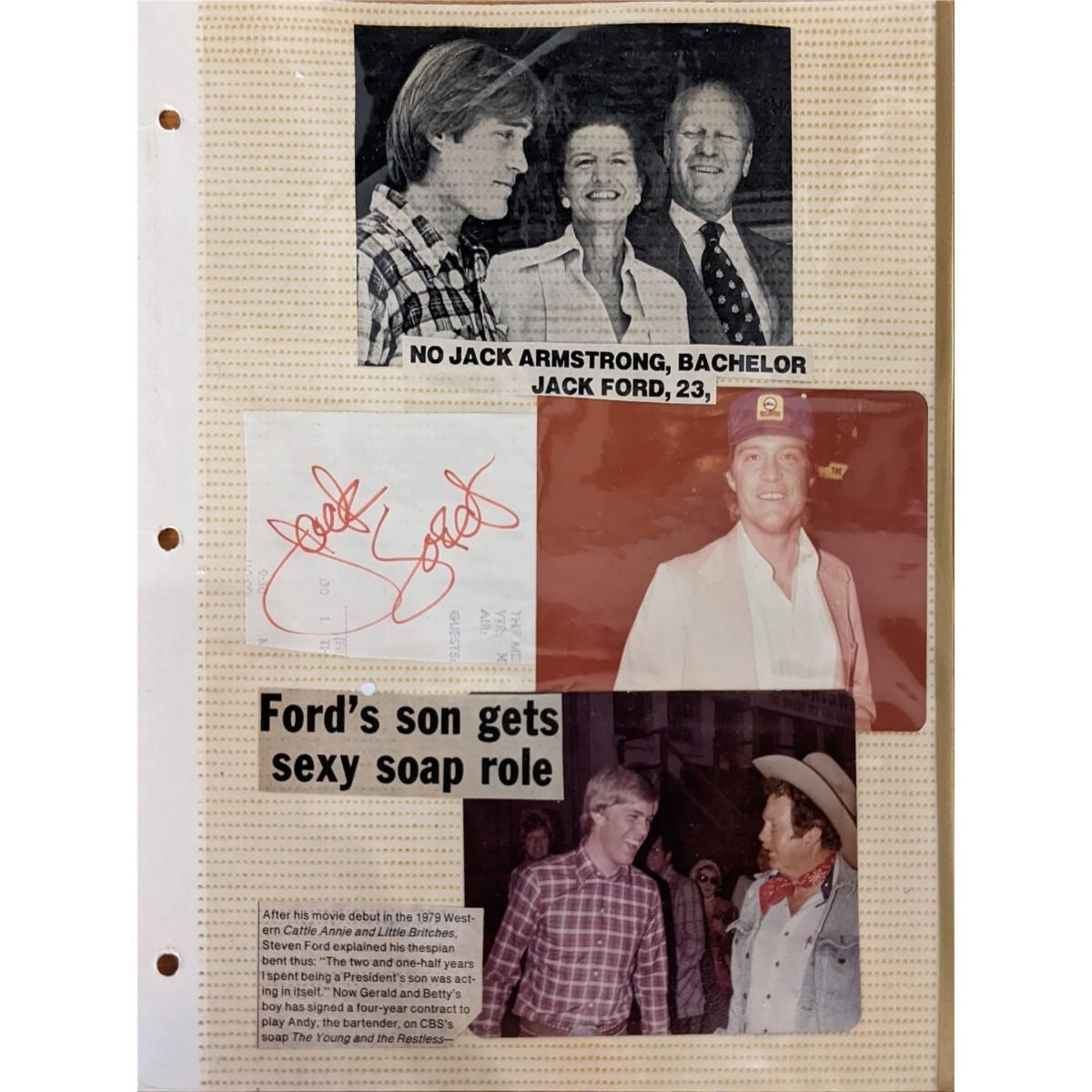 Jack Ford Photo Album Page with signature cut | EstateSales.org
