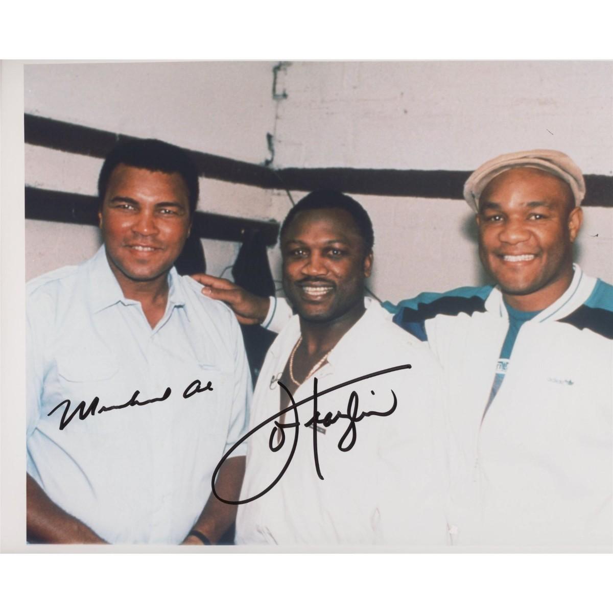 Muhammad Ali and Joe Frazier signed photo. GFA Authenticated ...