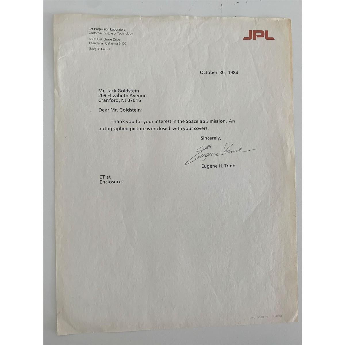 Eugene H. Trinh signed letter | EstateSales.org