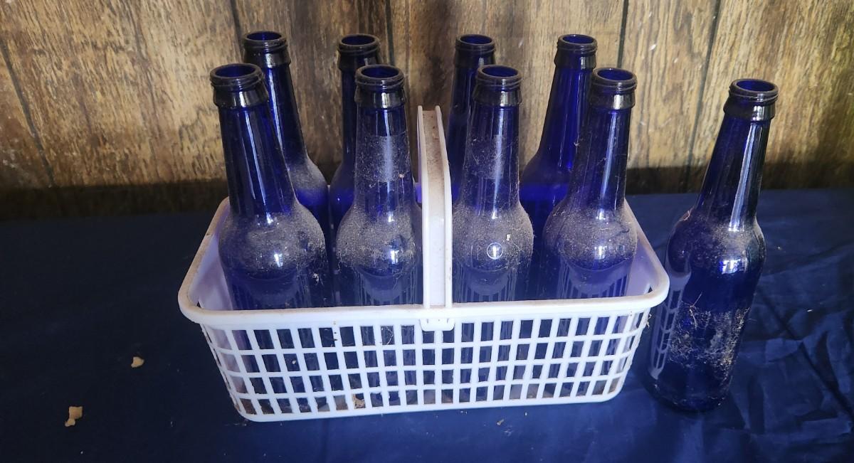 Blue glass bottles | EstateSales.org