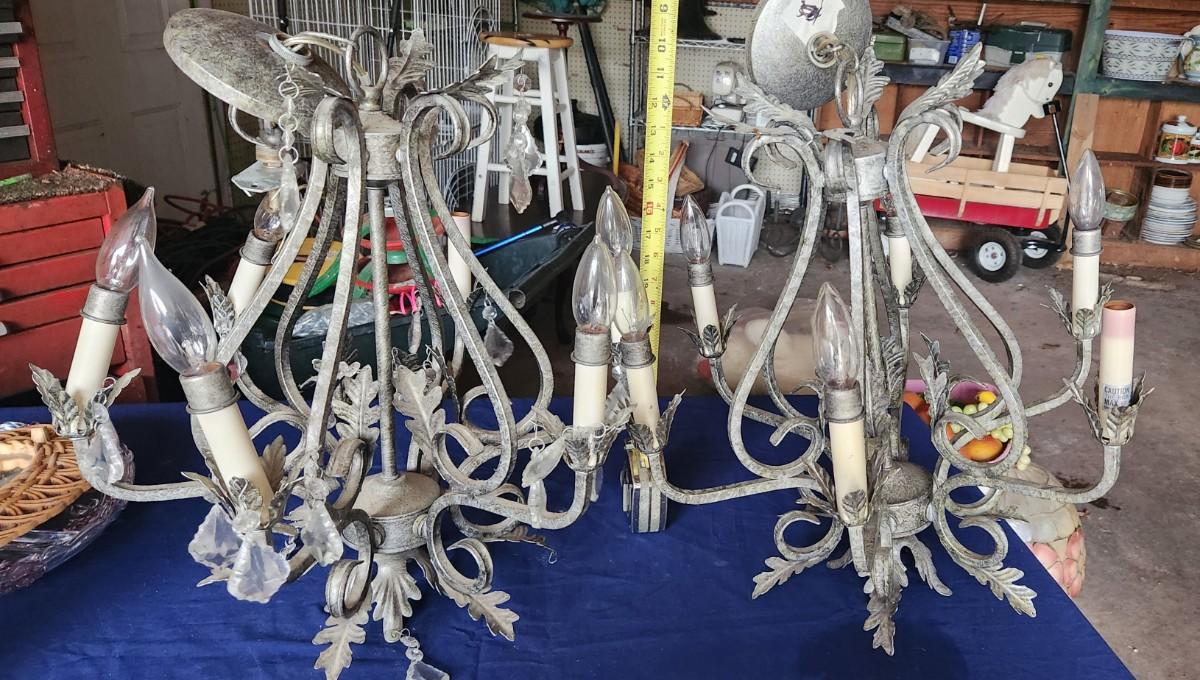 Set of grey/silver chandeliers | EstateSales.org