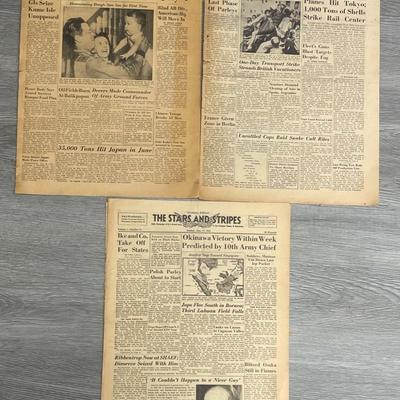 WW2 collection Stars and Stripes Newspaper/ 3 papers in total ...