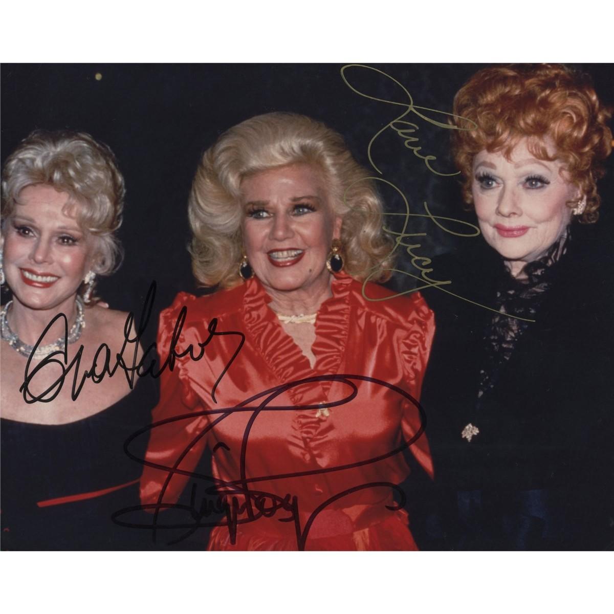 Eva Gabor, Ginger Rogers and Lucille Ball signed photo. GFA ...
