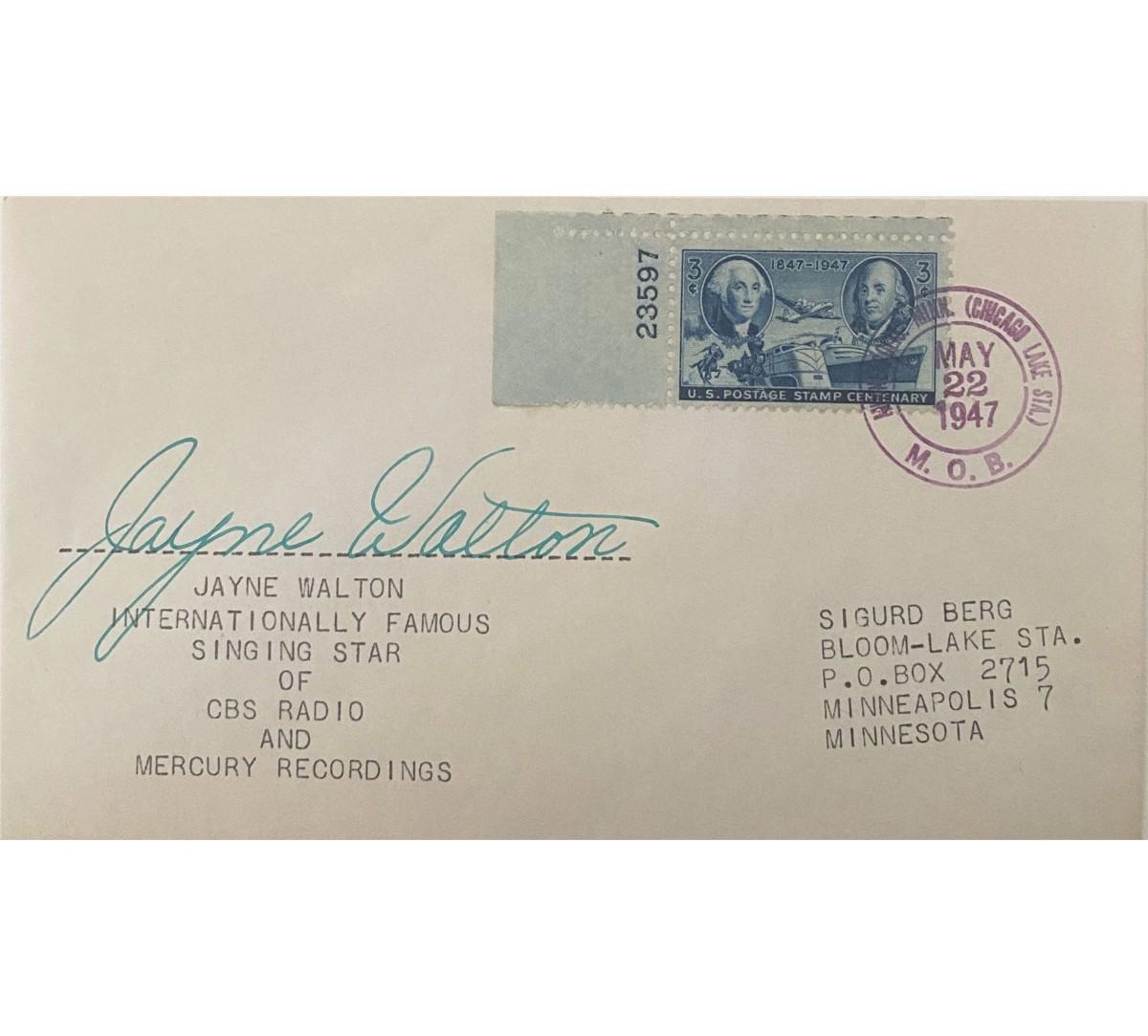Jayne Walton Signed Envelope | EstateSales.org