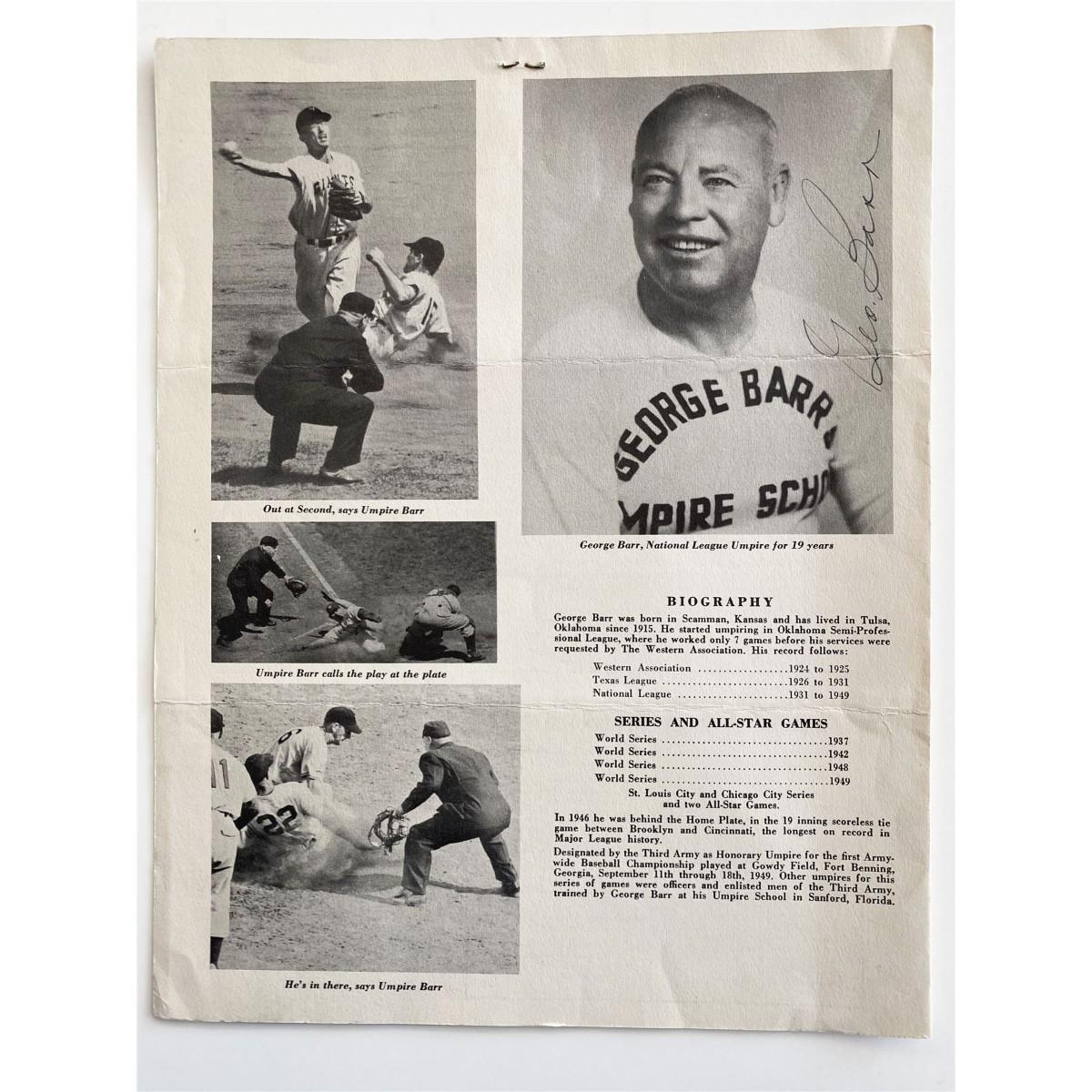 George Barr signed vintage baseball magazine page | EstateSales.org