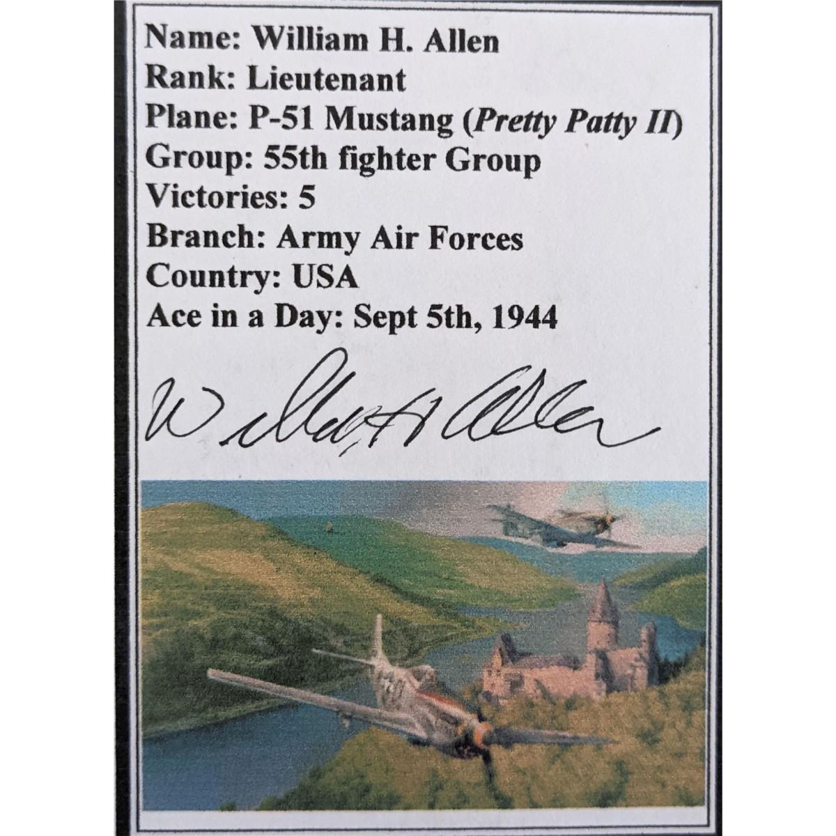 William H. Allen signed Wolrld War ll Ace card | EstateSales.org