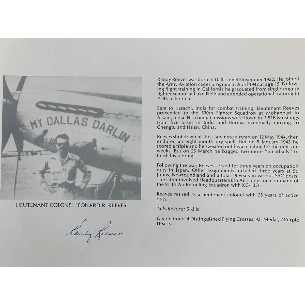 Randy Reeves Signed Bio Page | EstateSales.org