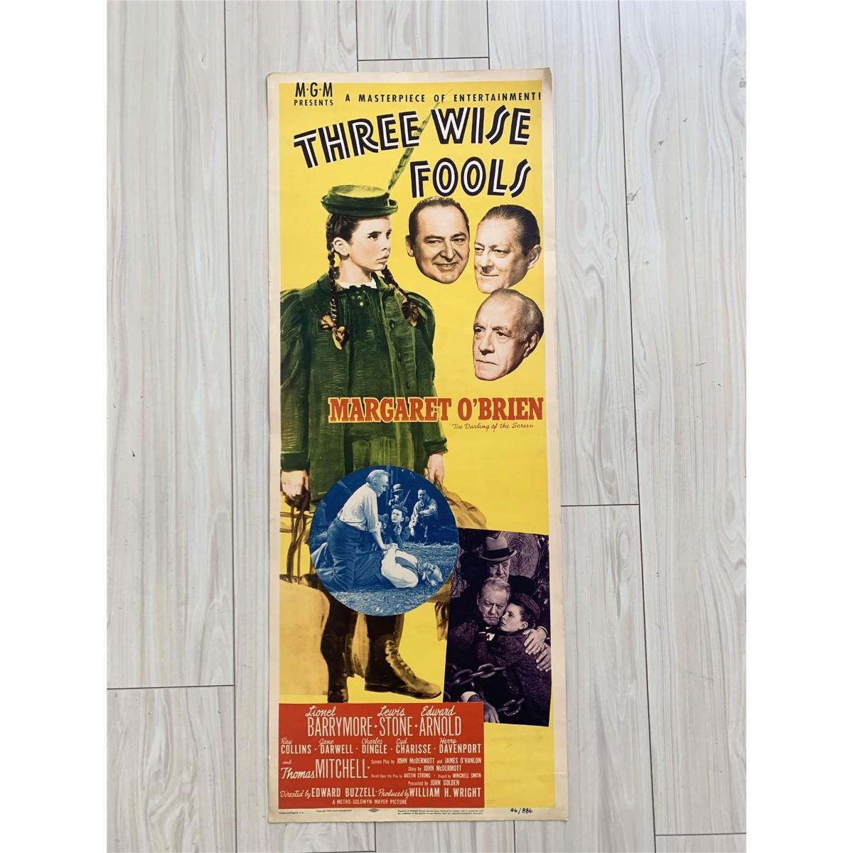 Three Wise Fools original 1946 vintage insert movie poster ...