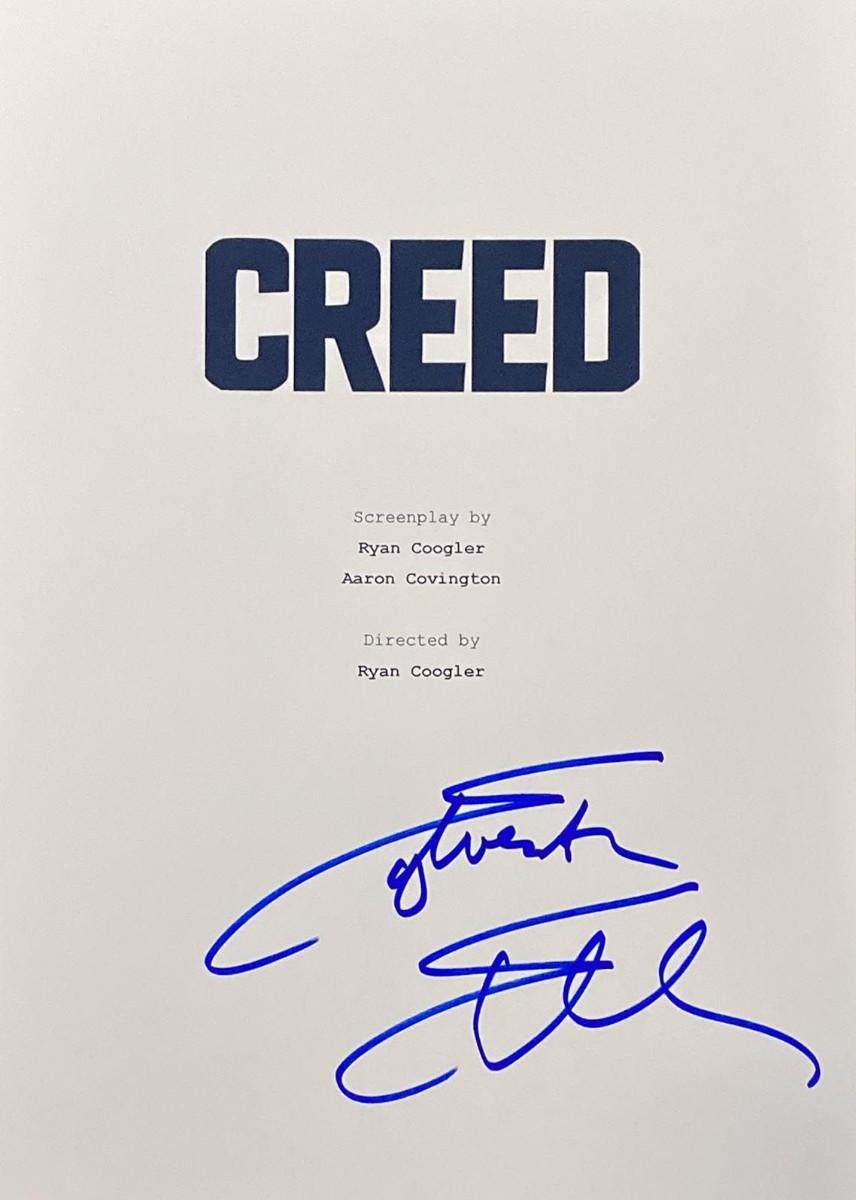 Creed Sylvester Stallone signed script cover photo | EstateSales.org