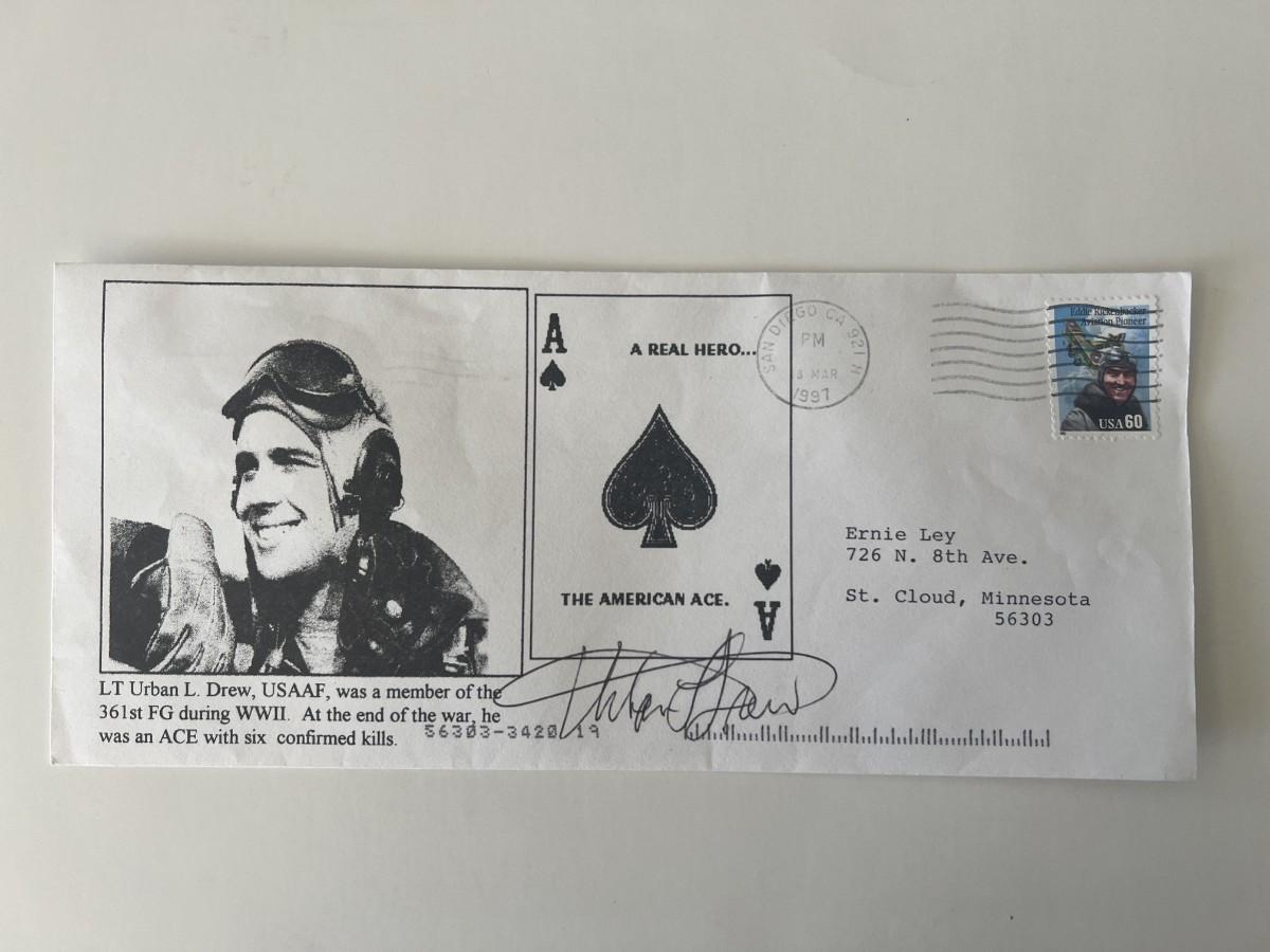 Lt. Urban L. Drew signed commemorative cover | EstateSales.org
