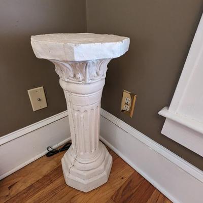 Plaster Column Art or Plant Stand | EstateSales.org