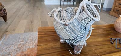 Lot 19: Handmade Lasso Rope Basket | EstateSales.org