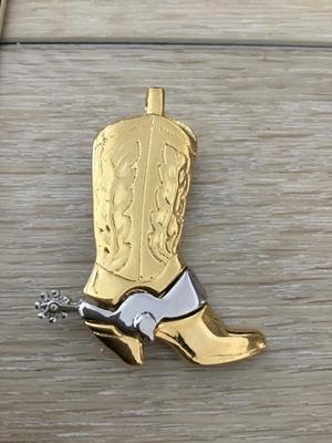 Vintage gold tone boot pin marked premier design | EstateSales.org