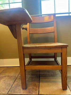 Vintage Solid Oak School Desk | EstateSales.org