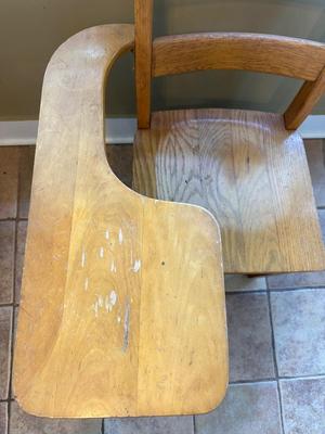 Vintage Solid Oak School Desk | EstateSales.org