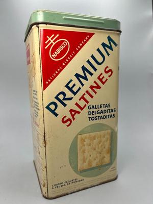 Vintage Nabisco Premium Saltines Thin Crisp Crackers Container Tin ...