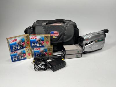 Retro JVC Compact VHS Camcorder GR-AXM17 with New Micro VHS Cassettes ...