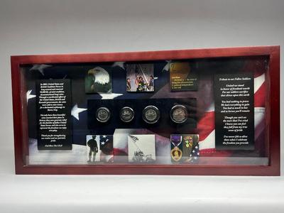 Fallen Solider Memorial Shadowbox with Four Uncirculated Iraqi Coins ...