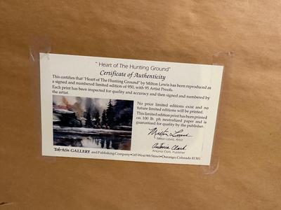 “HEART OF THE HUNTING GROUND” SIGNED AND NUMBERED PRINT BY MILTON LEWIS ...