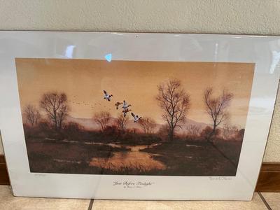 SIGNED PRINT "JUST BEFORE TWILIGHT" BY BRUCE E DINES | EstateSales.org
