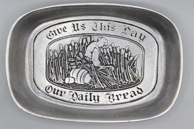 Vintage Retro Armetale Give Us This Day Our Daily Bread Serving Tray ...