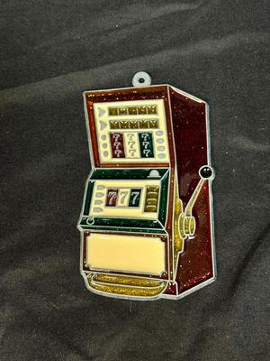 Vintage Stained-Glass Slot Machine 777 Vegas Casino Souvenir Hanging ...