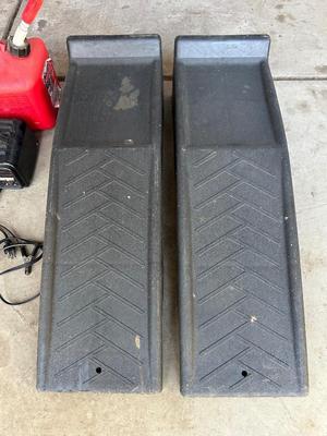 BLITZ RHINO CAR RAMPS, BATTERY CHARGER AND PLASTIC GAS CAN ...