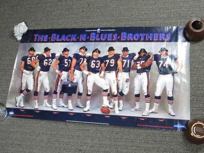 1985 Chicago Bears Black N Blues Brothers Poster | EstateSales.org