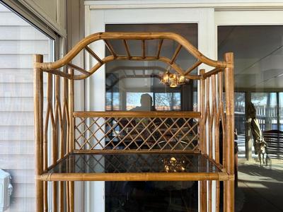 VINTAGE RATTAN 3 TIER SHELF/BAKERS RACK | EstateSales.org