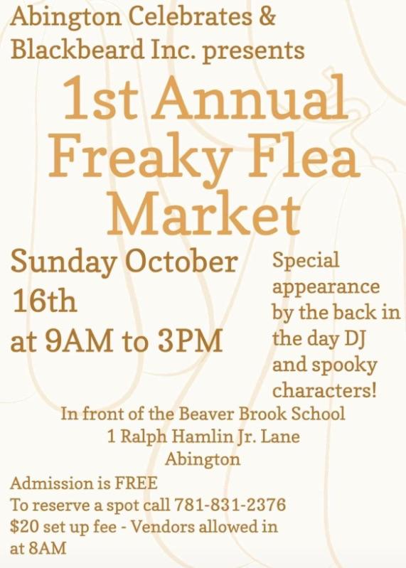 1st annual freaky flea market! This Sunday! 1 Ralph Hamlin Ln Abington ...