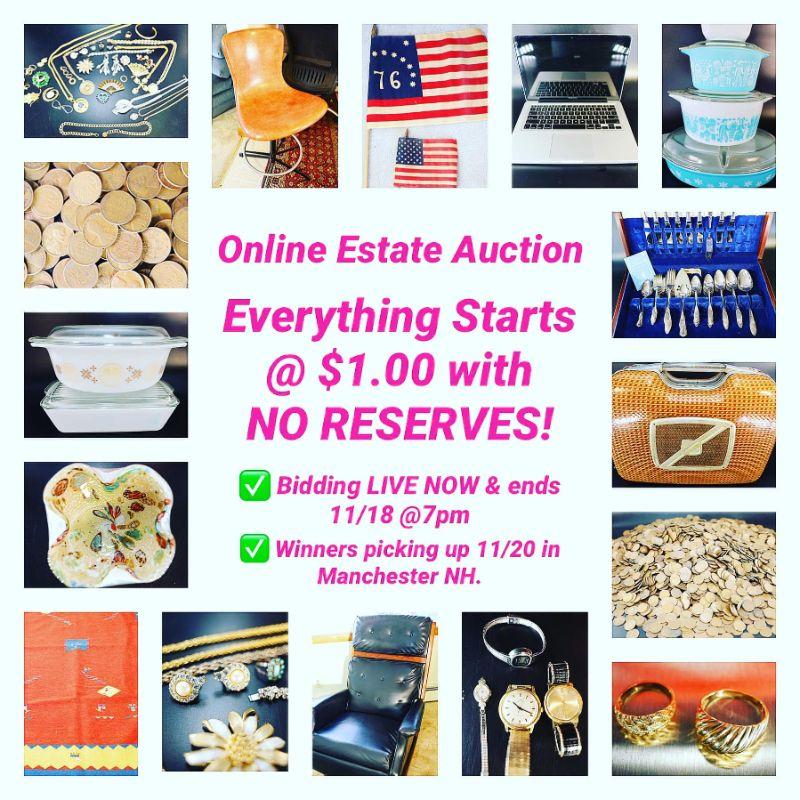 NO RESERVE ONLINE ESTATE AUCTION - Manchester NH. (Pick-Up only, No ...