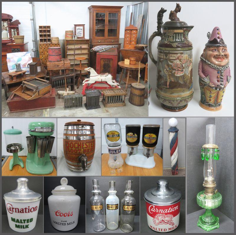 Online Auction - Nice Primitives, Advertising, Steins, Red Wing Crocks ...