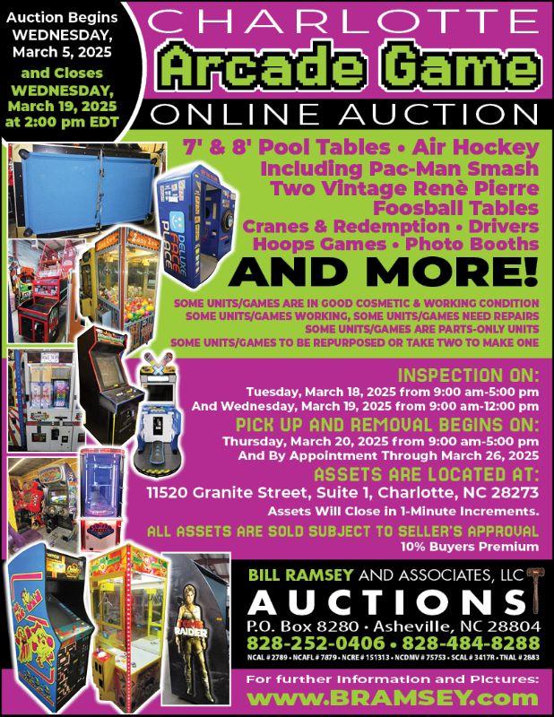 Arcade Auction in Charlotte, NC | EstateSales.org